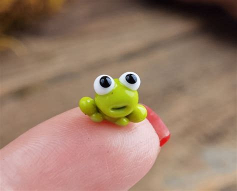 Frog Ts Frog Figurine Tiny Frog Miniature Mini Glass Frog Figurine