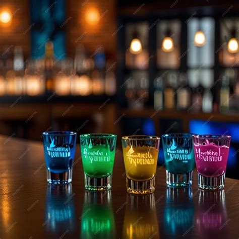 Row Of Assorted Drinks In A Bar Premium Ai Generated Image