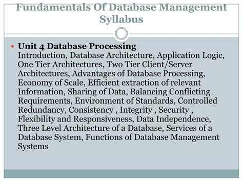 0000 Fundamentals Of Database Management Syllabus Pptx