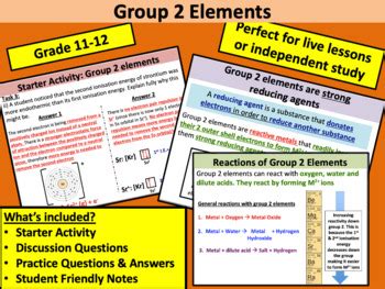Group 2 Elements By Teach Science And Beyond TPT
