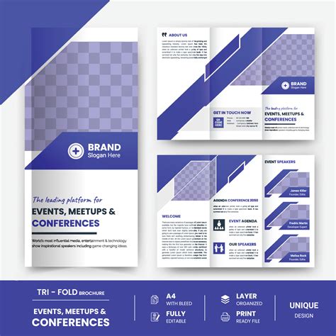 Trifold Business Events Meetups Conference Company Semnar Brochure