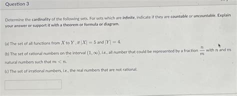 Solved Determine The Cardinality Of The Following Sets For