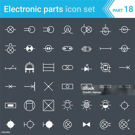 전기 및 전자 아이콘 전기 다이어그램 기호입니다 조명입니다 0명에 대한 스톡 벡터 아트 및 기타 이미지 0명 Cpu