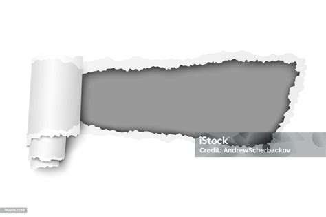 흰 종이의 시트에 찢어진된 구멍입니다 어두운 회색 색 결과 창입니다 서식 파일 종이 디자인 벡터 일러스트입니다 0명에 대한 스톡 벡터 아트 및 기타 이미지 Istock