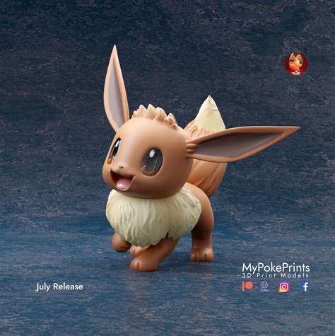 👽 eevee 3 poses pre supported・ 3d file for ・cults