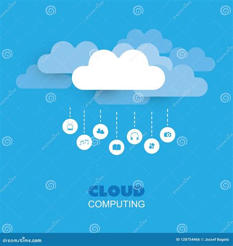 Cloud Computing Design Concept Technology Background Stock Vector Illustration Of Concept