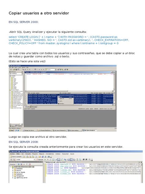 Migración Desde Sql Server 2000 A 2008 Pdf Servidor Sql De