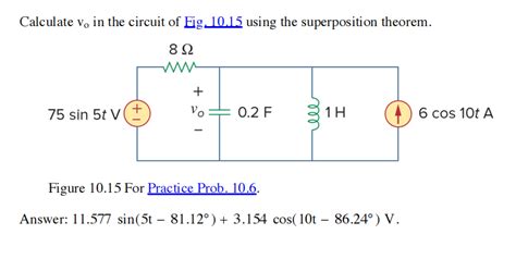 Solved Calculate Vo In The Circuit Of Eig 1015 Using The