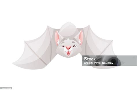귀여운 주둥이와 뾰족한 귀를 가진 재미 있는 회색 박쥐가 날개 벡터 일러스트 레이 션으로 날아 다녔다 귀 부분에 대한 스톡 벡터 아트 및 기타 이미지 Istock