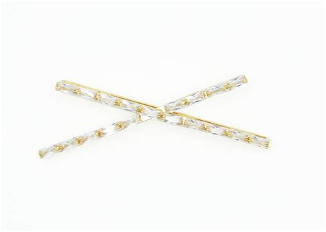 Brass “ X Shape Zirconia Hairpin 2025 August New Trendhairpin