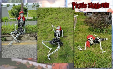 54ft Halloween Life Size Pirate Skeleton Realistic Human