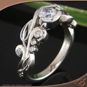 14k X 1 White Gold Wrap Style Mounting Engagement Ring