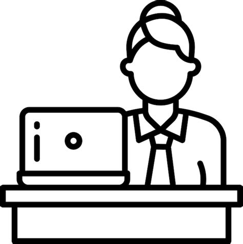 Premium Vector Work Man Outline Vector Illustration