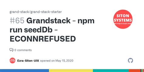 Grandstack Npm Run Seeddb Econnrefused · Issue 65 · Grand Stack