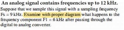 Solved An Analog Signal Contains Frequencies Up To KHz Chegg