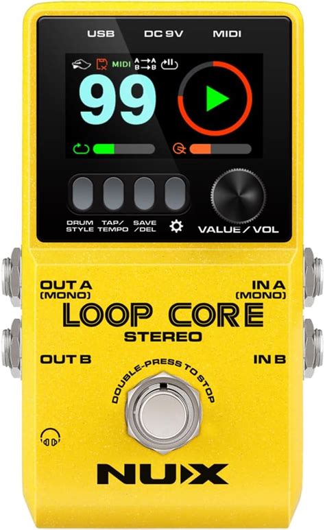 Nux Loop Core Stereo Guitar Looper Pedal 6 Hours Recording Timestereo