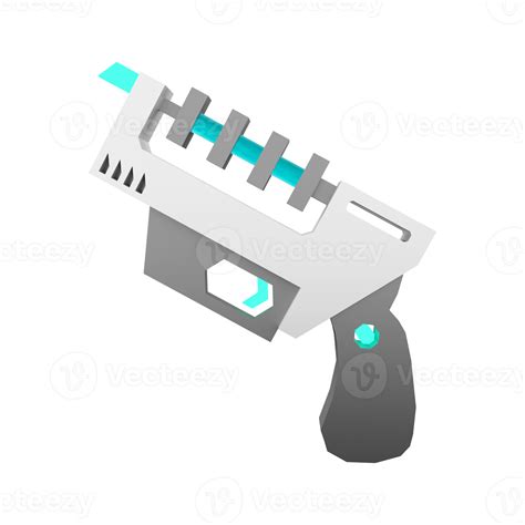 3d Rendering Laser Gun Of The Future Low Poly Icon 3d Render Space Gun