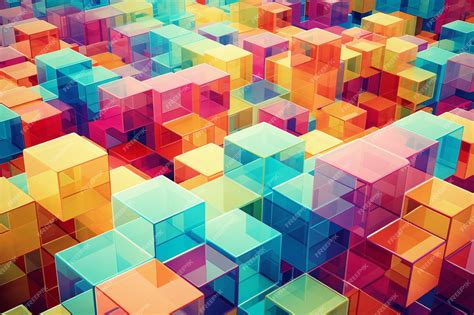 Premium Ai Image 3d Geometric Abstract Cuboid Wallpaper Background