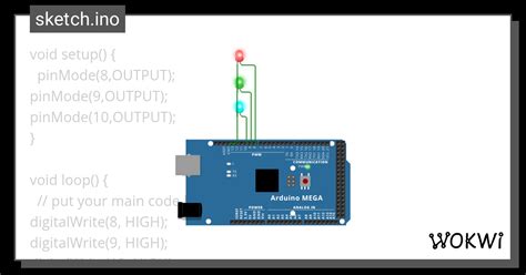 三个小灯同时亮 Wokwi Esp32 Stm32 Arduino Simulator