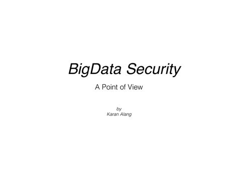 bigdata security a point of view ppt