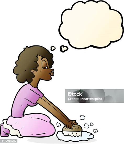 말풍선이 있는 스크럽 층 여자 만화 캐릭터 귀여운에 대한 스톡 벡터 아트 및 기타 이미지 귀여운 그라데이션 기이함 Istock