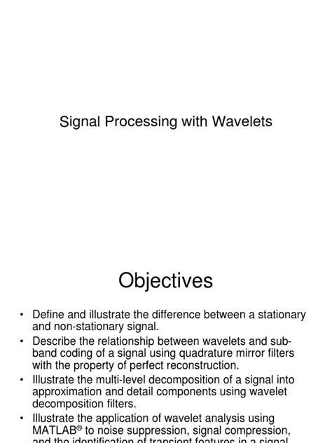 signal processing with wavelet pdf wavelet fourier analysis