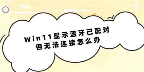 Win11显示蓝牙已配对但无法连接怎么办 可以试试这几个方法 驱动人生