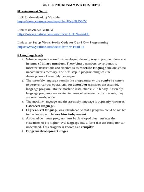 Unit 3 Programming Concepts Pdf Programming Computer Program