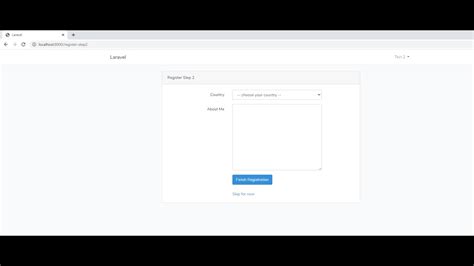 laravel two step registration with optional fields laravel tips youtube