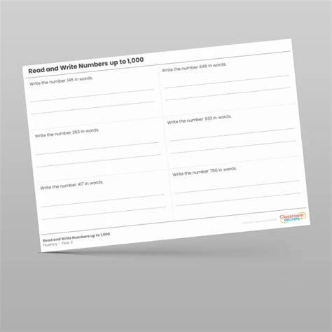 Year 3 Read And Write Numbers Up To 1 000 Fluency Resource Classroom Secrets