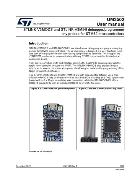 Um2502 Stlinkv3mods And Stlinkv3mini Debuggerprogrammer Tiny Probes For