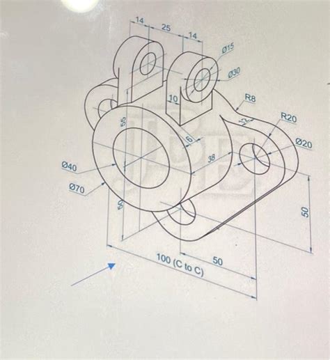 Solved Draw Front Top And Right Side Viewwith Dimention