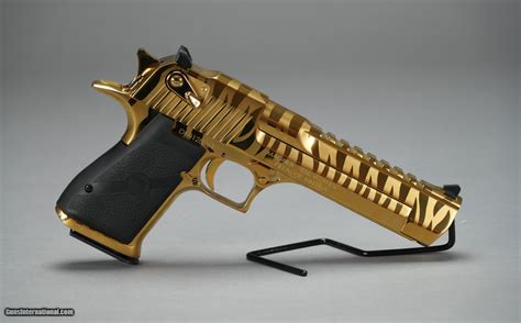 Magnum Research Desert Eagle 50ae Gold W Tiger Stripes Brand New In