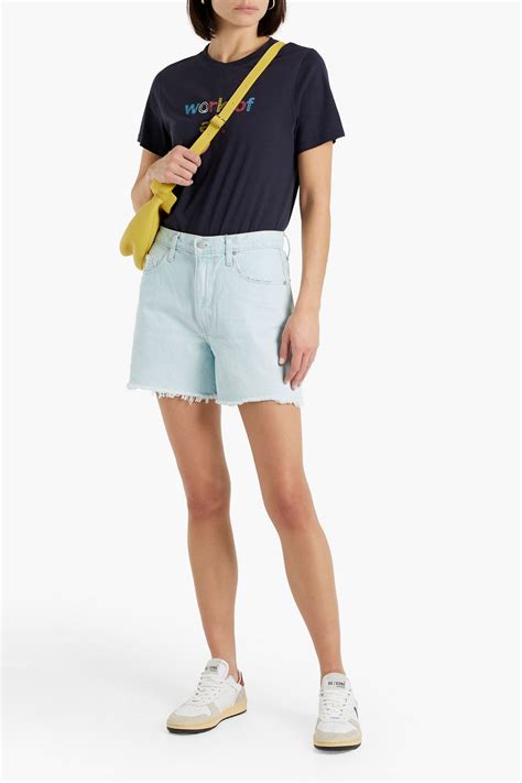 Nobody Denim Stevie Frayed Denim Shorts The Outnet