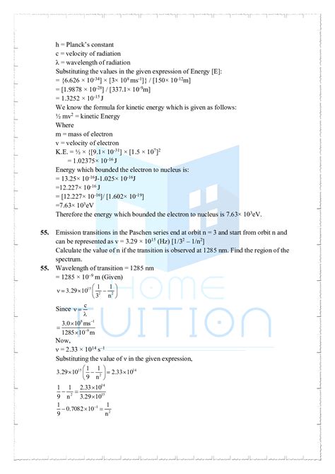 Ncert Solutions For Class 11 Chemistry Chapter 2 Structure Of Atom