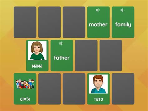 Family Flashcards Pairs Matching Pairs