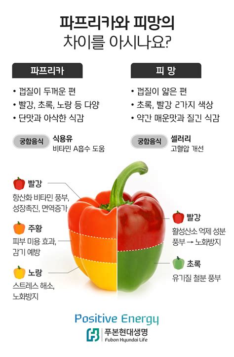푸본현대생명 파프리카와 피망의 차이를 아시나요 스트레스 해소엔 노랑색파프리카 💛 노화 방지엔 Facebook