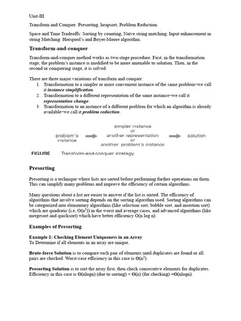 Transform And Conquer Presorting Pdf Time Complexity Algorithms