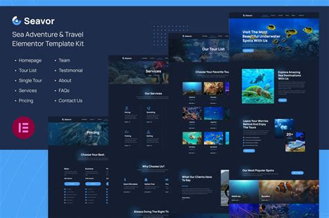 Download Seavor Sea Adventure And Travel Elementor Template Kit