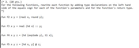 Solved 2 20 Pts For The Following Functions Rewrite