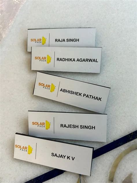White Rectangular Plastic Badges Size 78 X 32 Mm W X H At ₹ 75 Piece In New Delhi