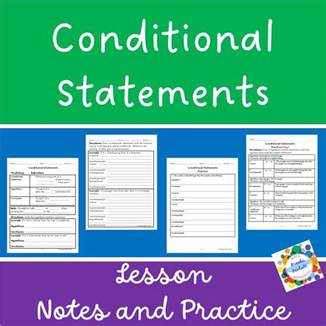 Conditional Statements Lesson With Notes And Homework Practice Hs Geometry Logic