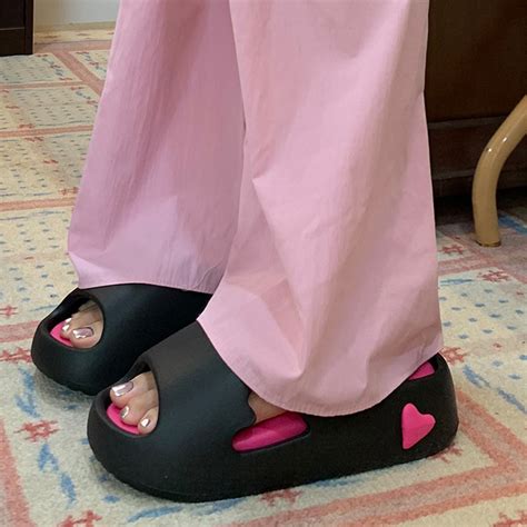 다미님 굽4cmsml 통굽 슬리퍼 키높이 가보시 플랫폼 라운드 하트 쿠션 편한 여름 물놀이 아쿠아 바캉스 여행 거실화 사무실 실내화 빅사이즈 하객룩 캐주얼 발볼