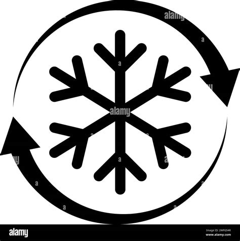 Freezer Control Icon Snowflake With Rotation Arrows Sign Automatic Cooling Defrost Symbol