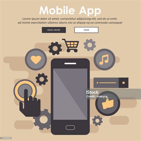 모바일 응용 프로그램 개발 또는 스마트 폰 응용 프로그램 프로그래밍을위한 현대적인 평면 디자인 아이콘세트 모바일 앱 개념에 대한