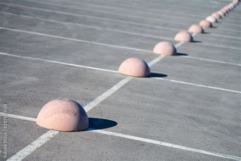 Concrete Hemispheres Parking Limiter Protection From Car Parking