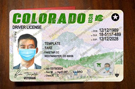 Fake Colorado Drivers License New V4 2400 Dpi Fake Template