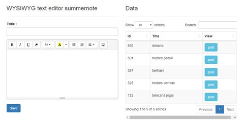 Tutorial Menggunakan Wysiwyg Summernote Codeigniter