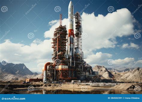 Spacecraft Launch Base Generative Ai Stock Illustration Illustration