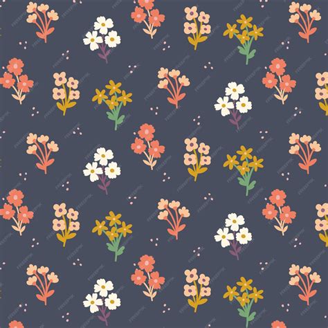 평면 디자인 작은 꽃 패턴 디자인 무료 벡터